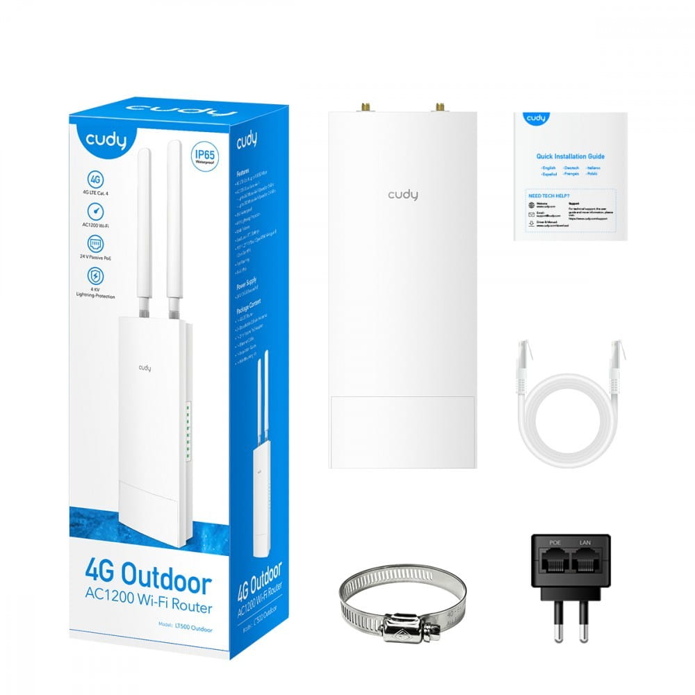 Cudy Router LT500 Outdoor 4G LTE SIM AC1200 - Bit Computer